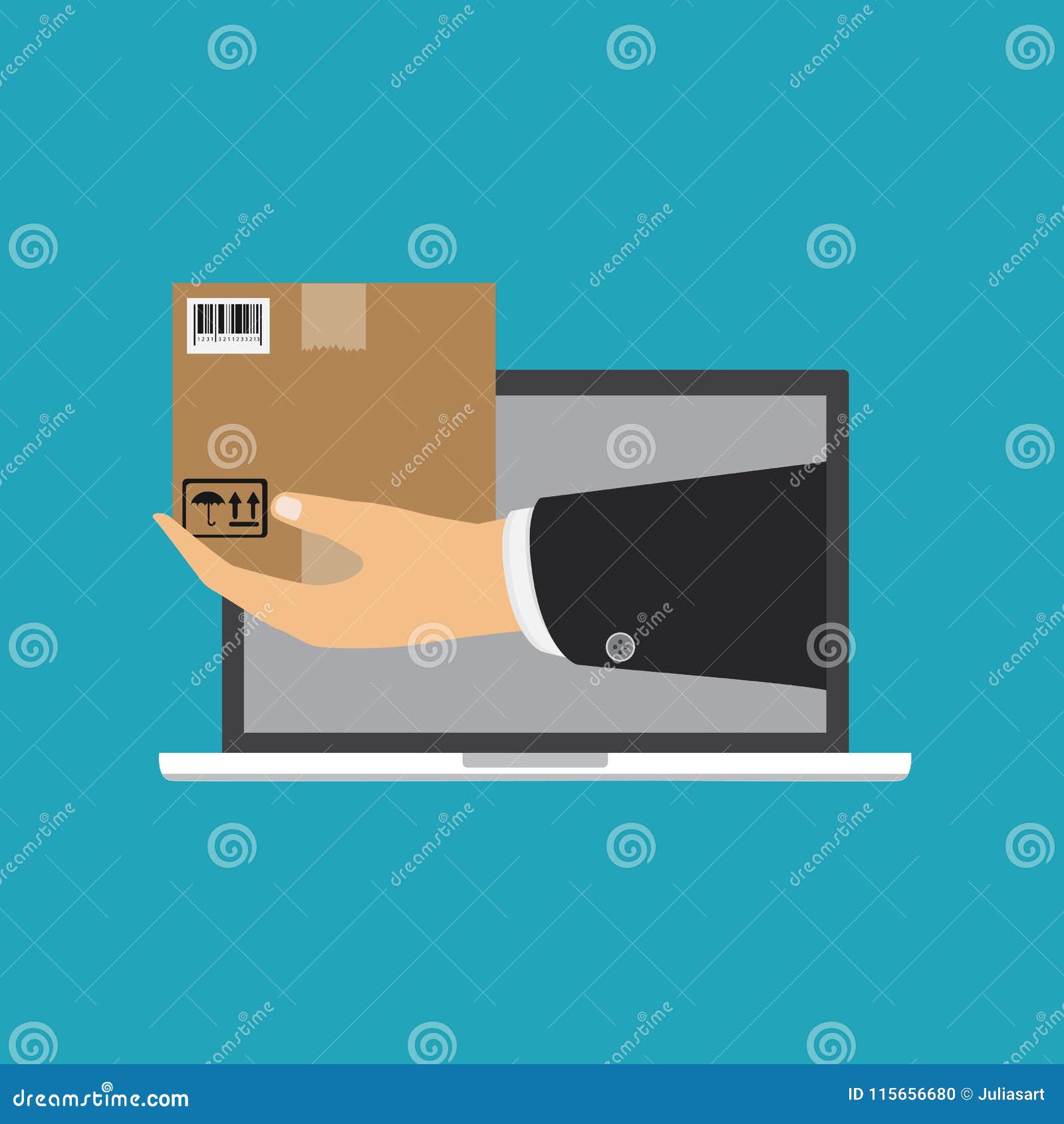 Hand and Parcel. Delivery Concept. Vector Illustration Stock Vector ...