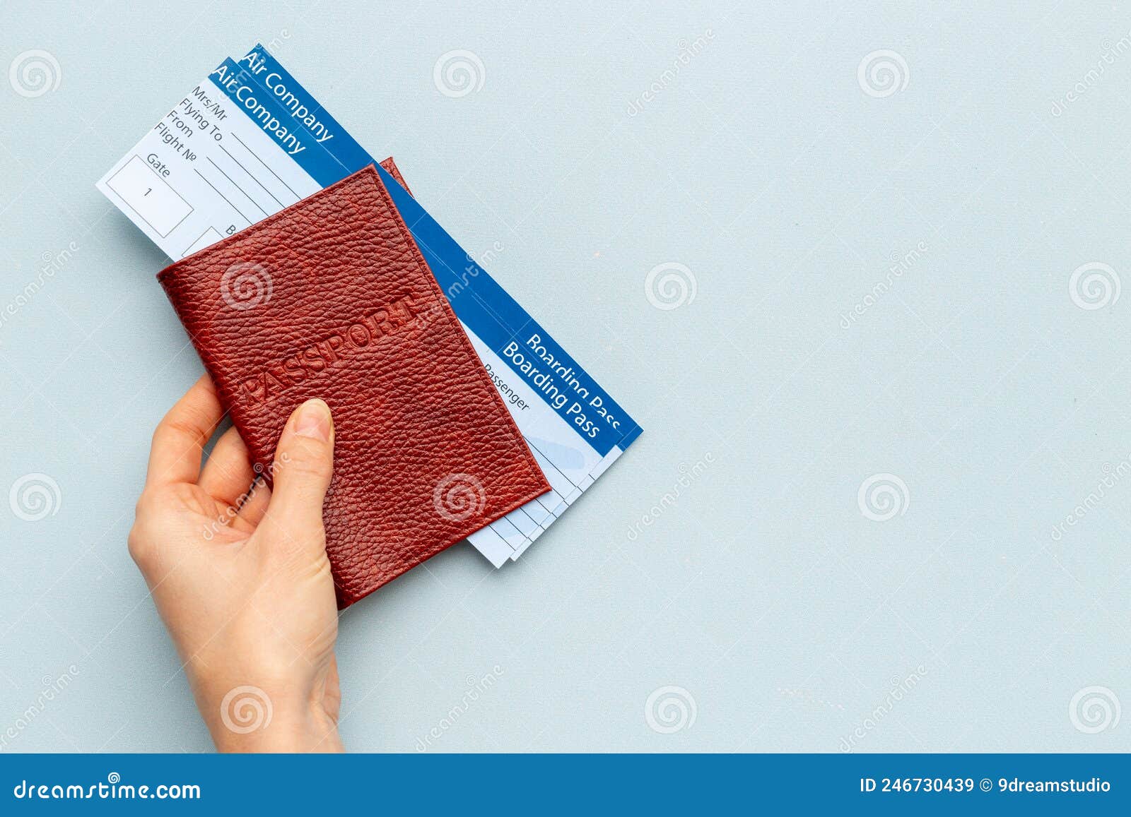 Hand Holding Passport With Tickets Passport Control At Border Stock Image Image Of Vacation