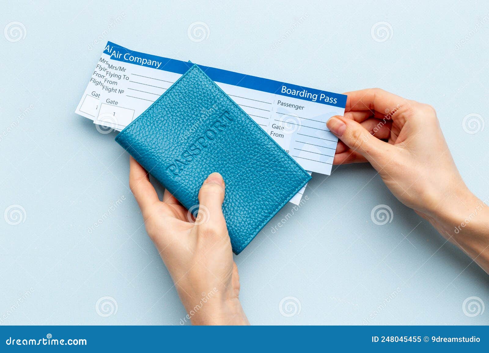 Hand Holding Passport With Tickets Passport Control At Border Stock Image Image Of Ticket
