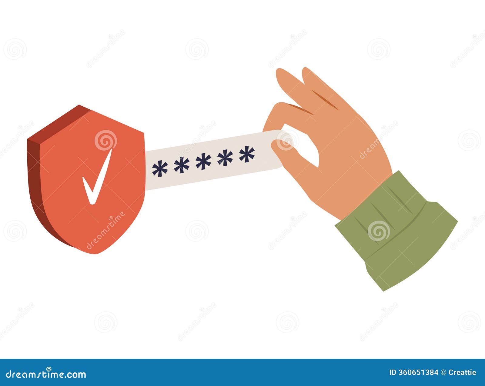 Secure Password Verification with Shield Icon in Flat Vector ...