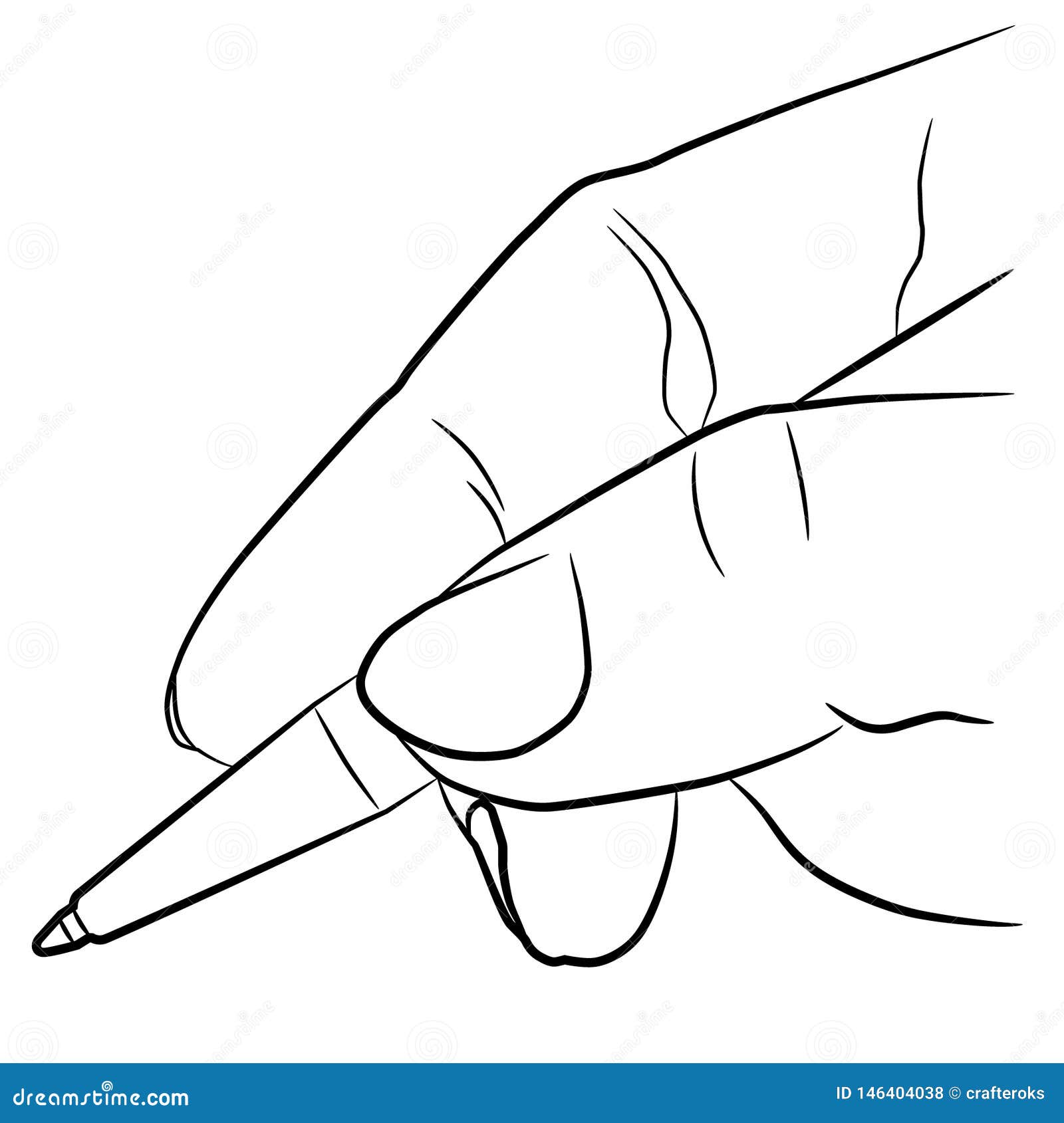 Hand Holding a Pen Illustration by Crafteroks Stock Vector ...