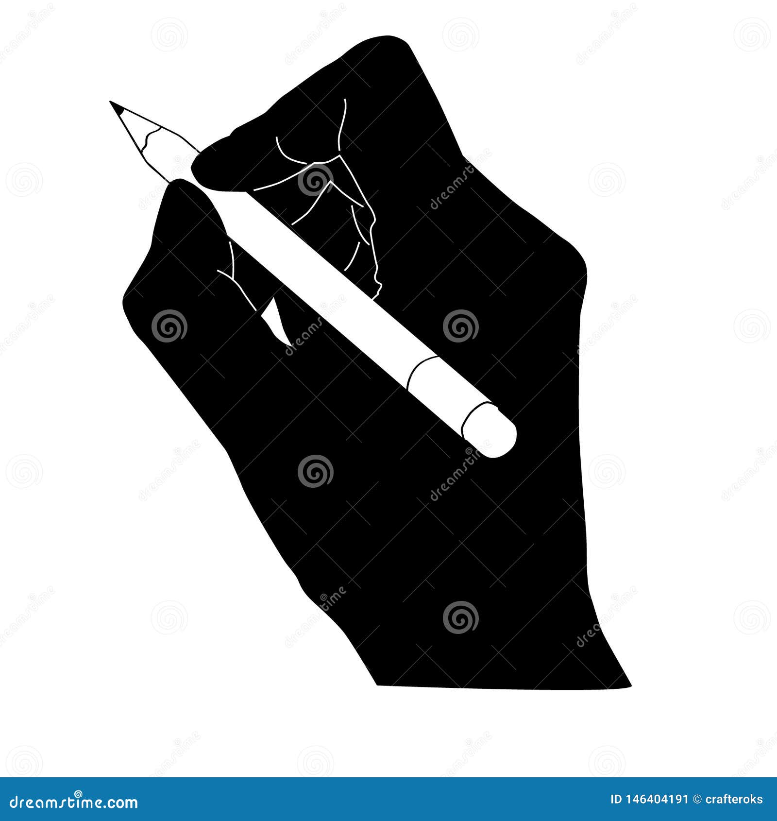 Hand Holding a Pen Illustration by Crafteroks Stock Vector ...