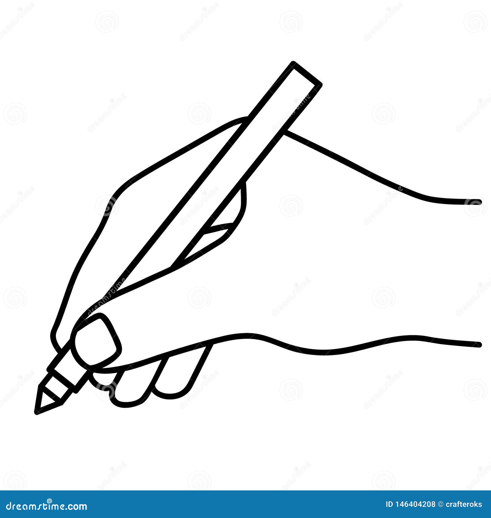 Hand Holding a Pen Illustration by Crafteroks Stock Vector ...