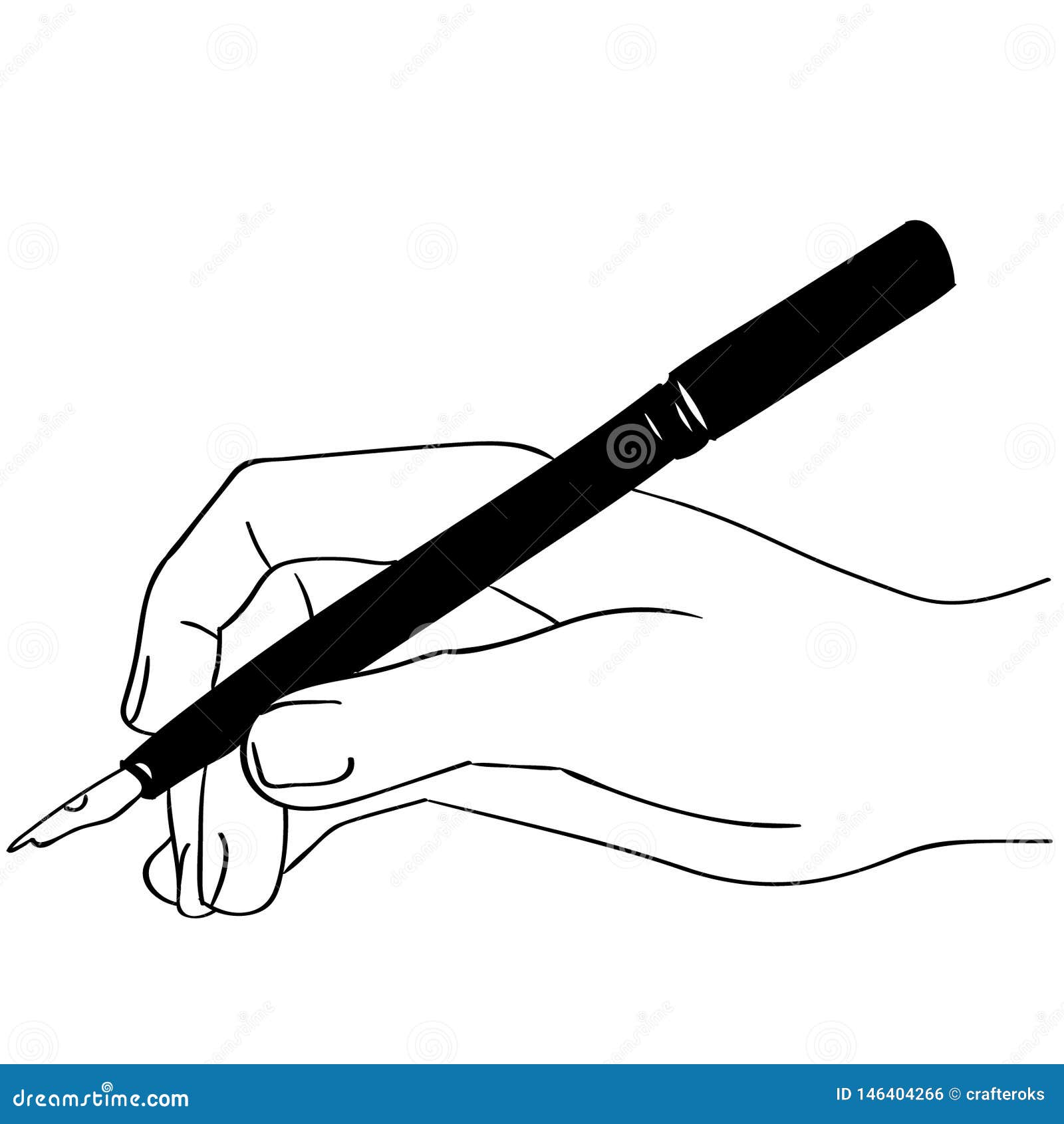 Hand Holding a Pen Illustration by Crafteroks Stock Vector ...