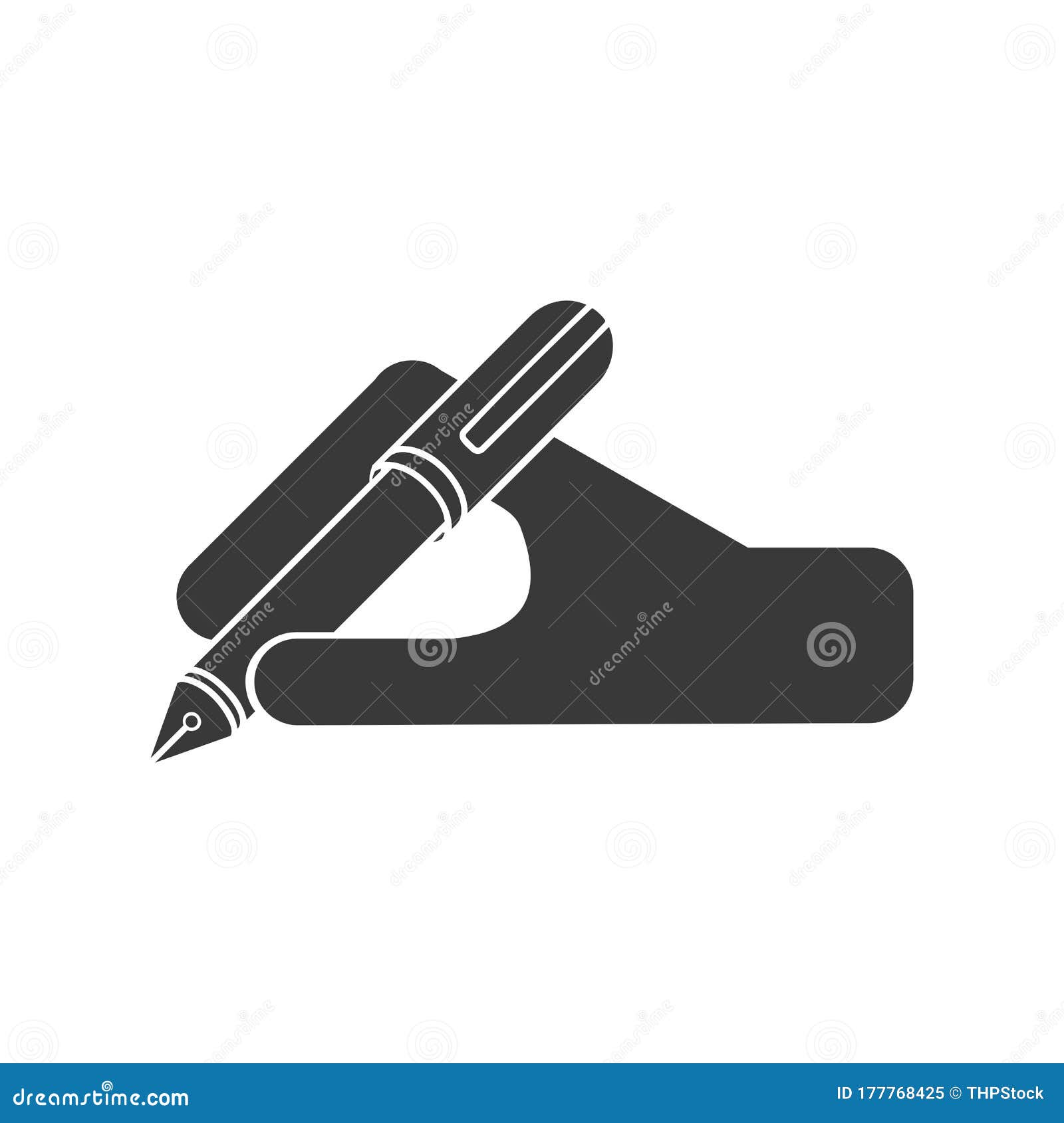 Hand Holding Pen Icon Vector Stock Vector - Illustration of write ...