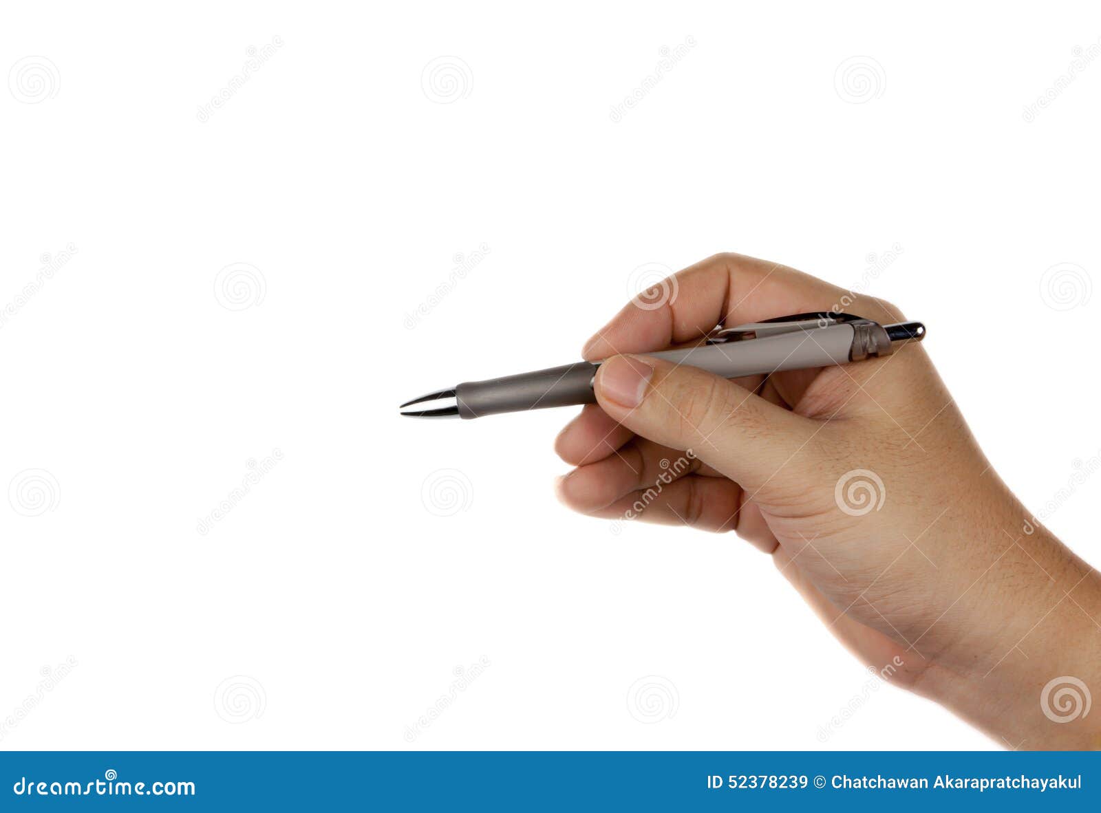 Hand Holding a Pen Isolated on White Background Stock Image - Image of ...