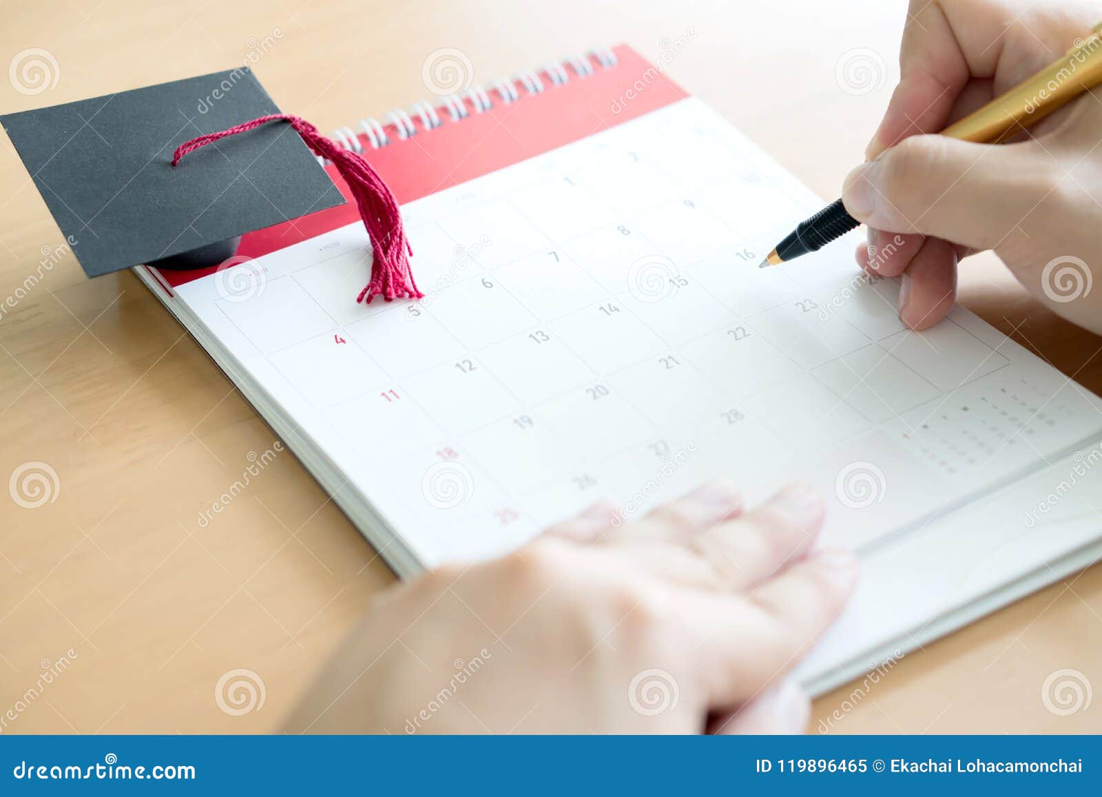 Hand Holding Pen and Calendar Stock Image - Image of industry, birthday ...