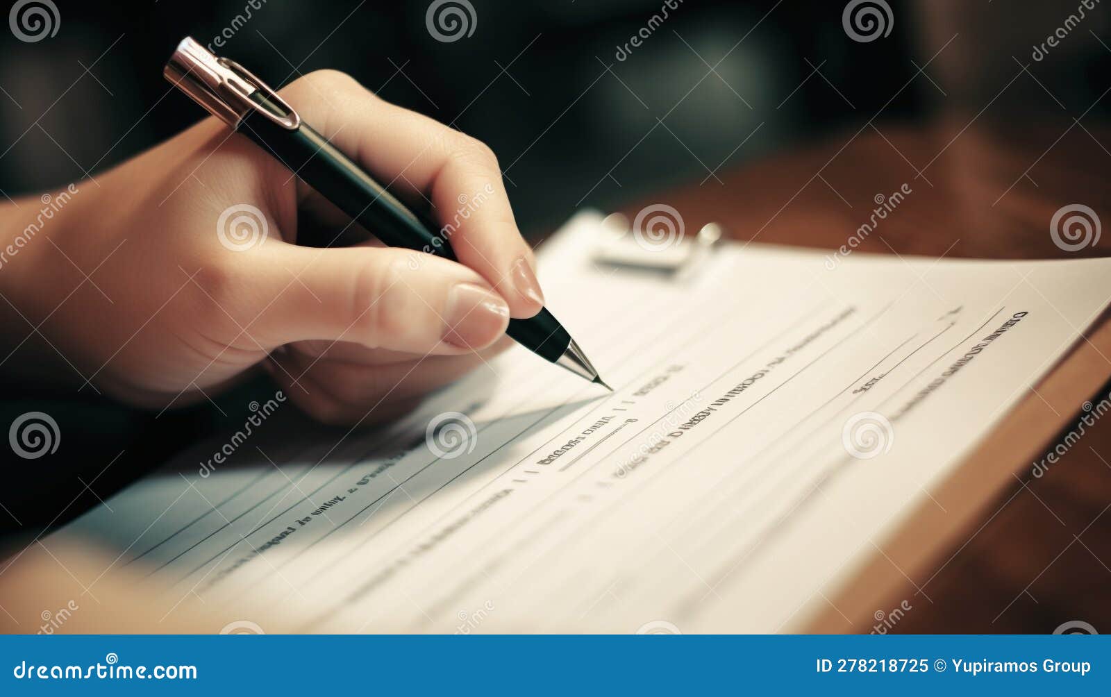 Hand Holding Pen Signs Successful Business Contract Generative AI Stock ...