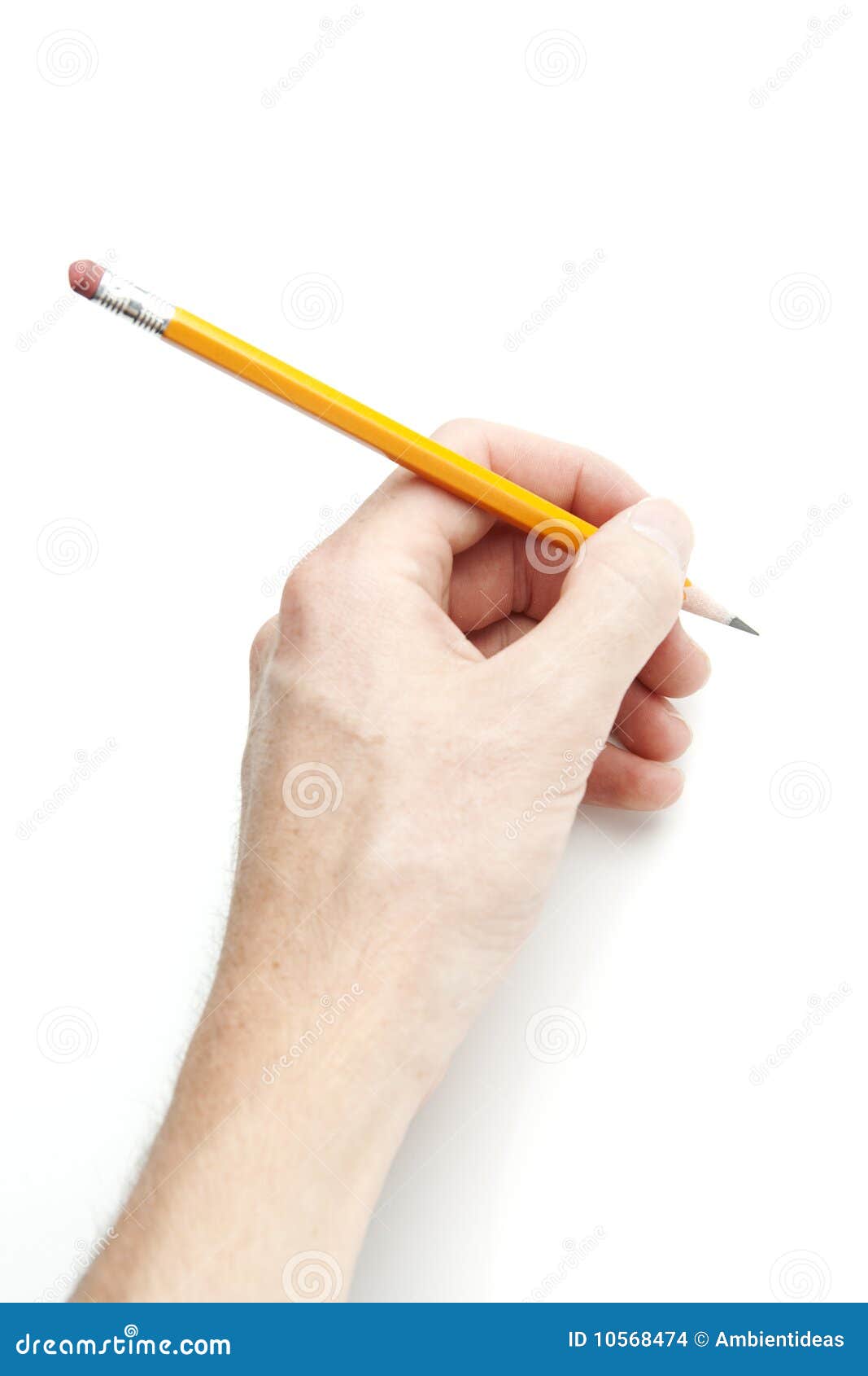Man Holding A Pencil Between The Lips And Nose Stock Image ...