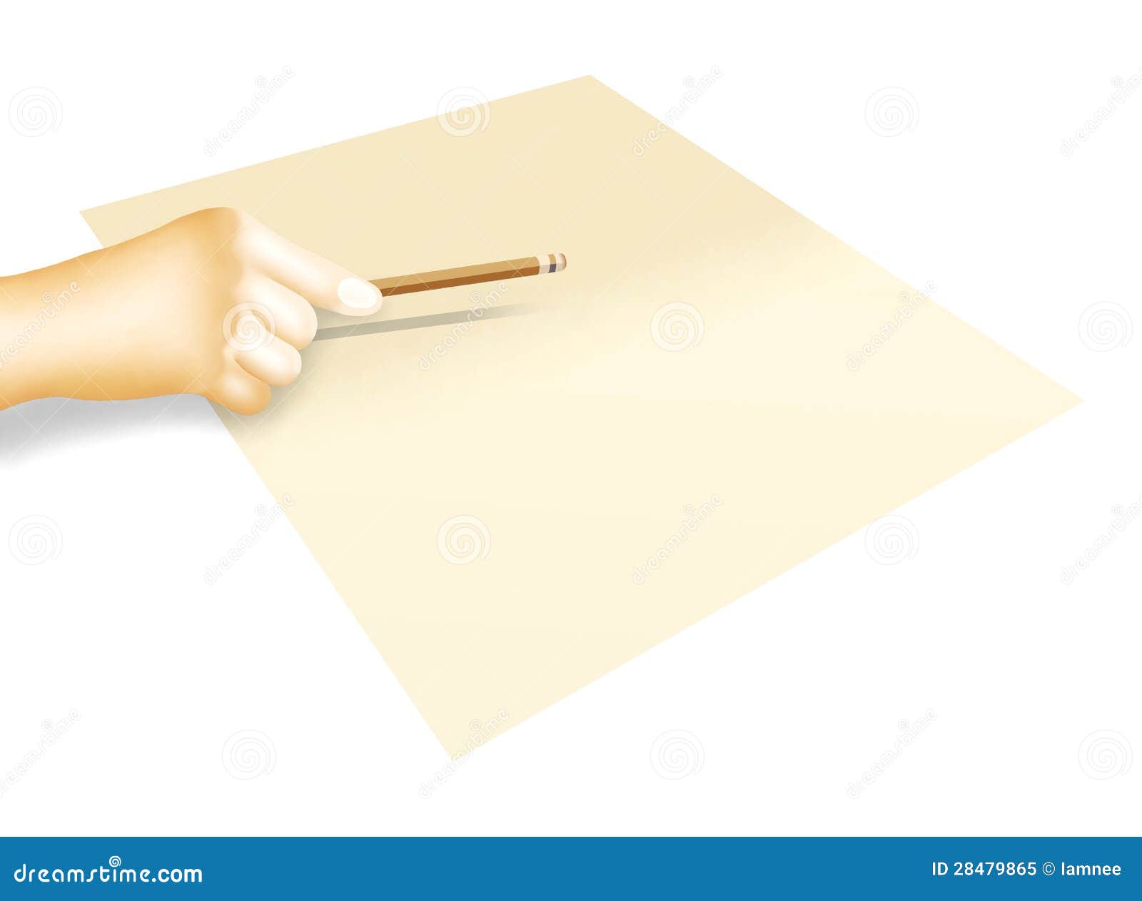 Hand Holding a Pencil for Sketching and Writing on Paper Stock ...