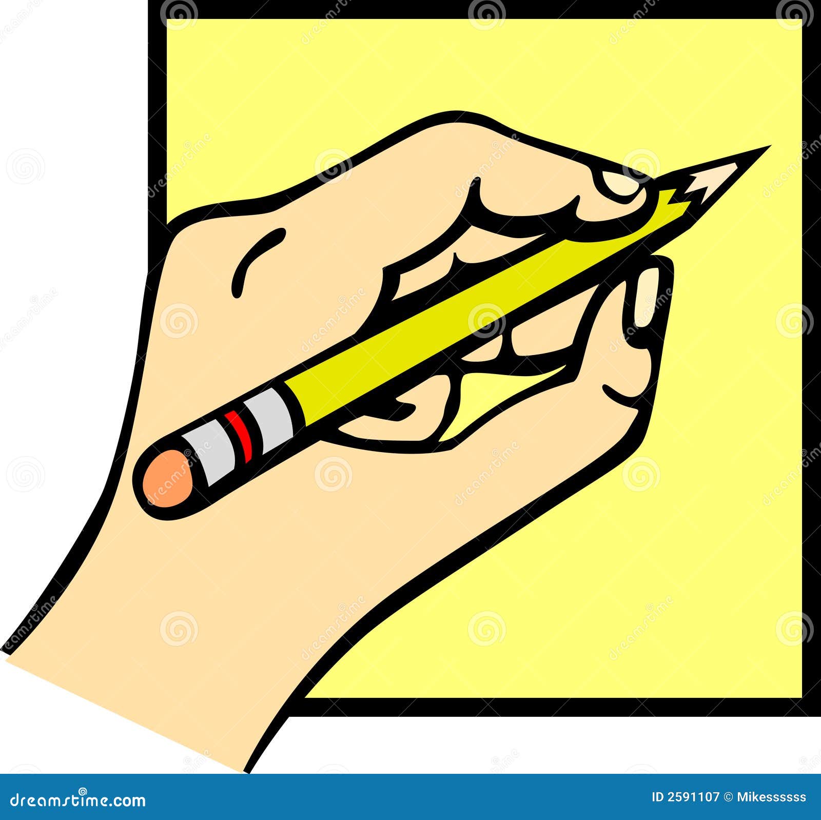 Hand Holding a Pencil Vector Illustration Stock Vector - Illustration ...