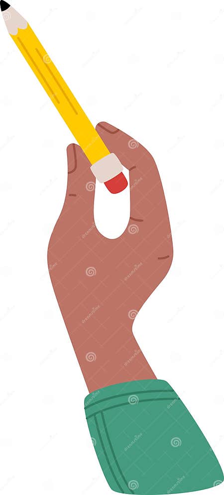 Hand Holding Pencil stock illustration. Illustration of design - 328926241