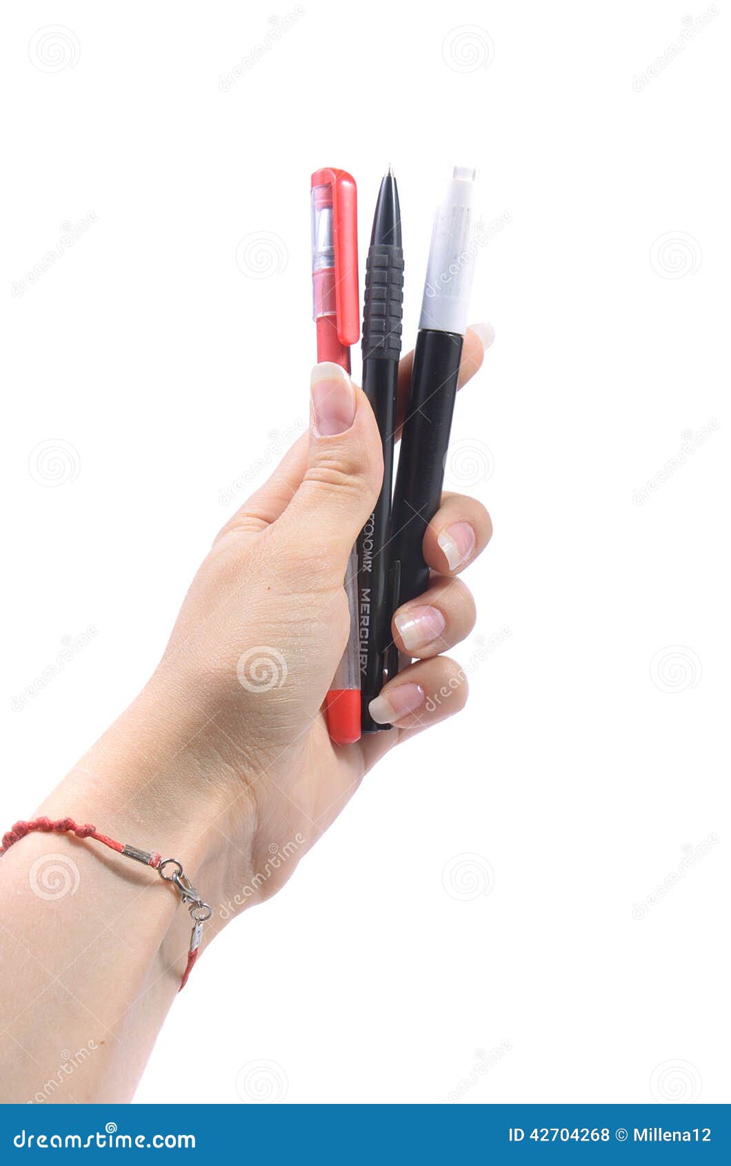 Hand holding pens stock photo. Image of school, design - 42704268