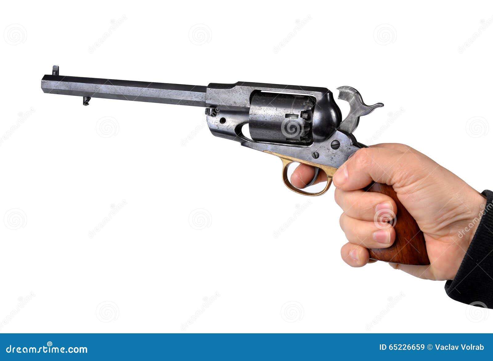 Hand Holding Percussion Revolver Stock Image - Image of murderer ...