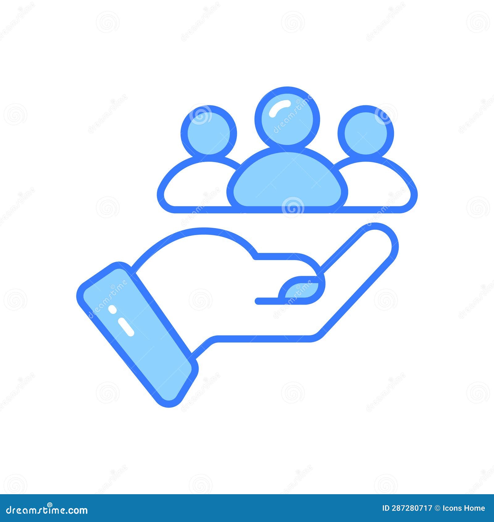 Hand Holding Persons Showing Concept Vector of Client Servicing, Flat ...