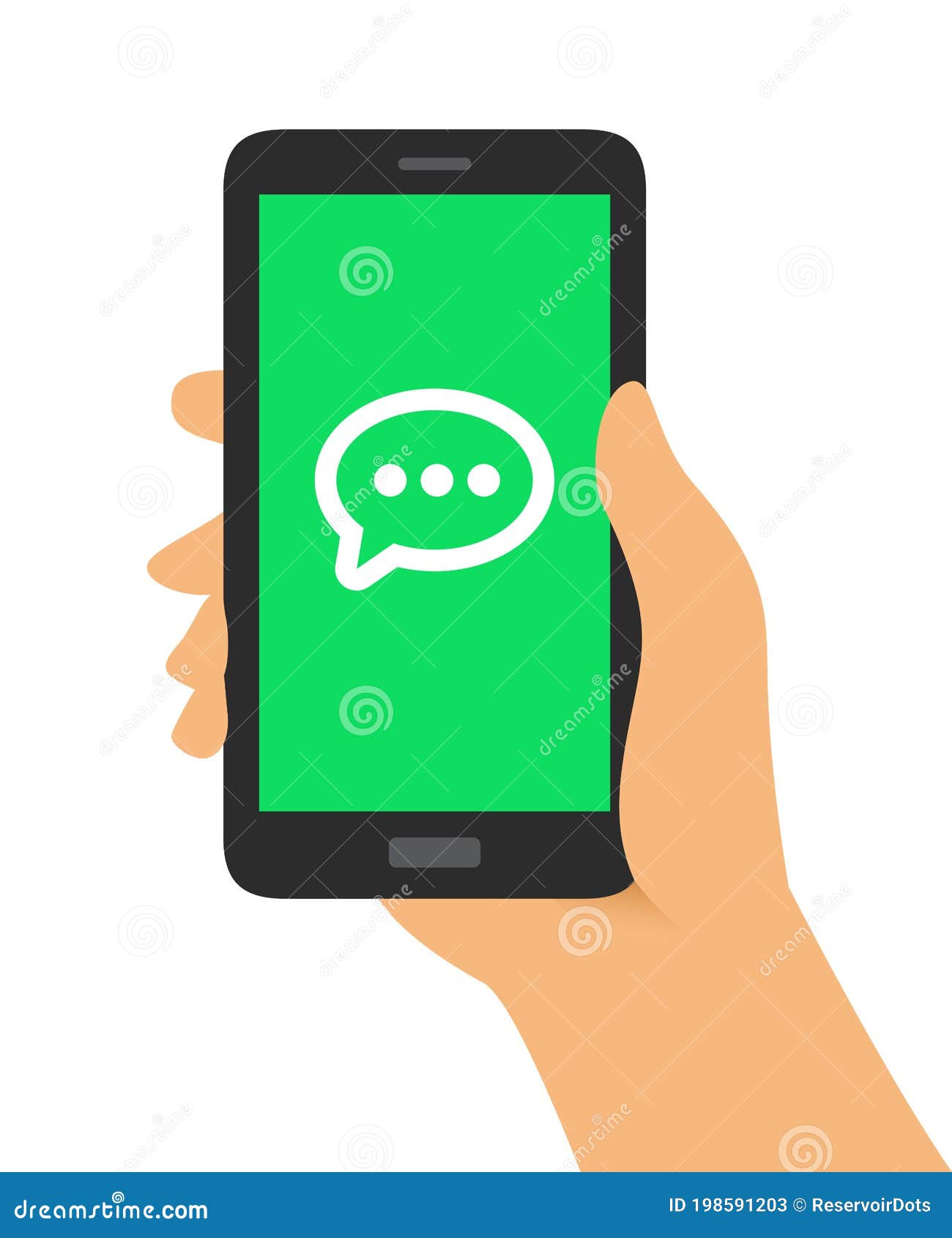 Hand Holding Phone Message Icon Stock Vector - Illustration of vector ...