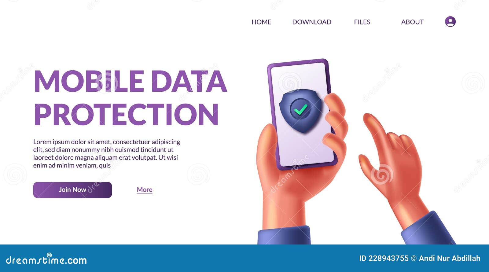 Hand Holding Phone Mobile Data Protection. Personal Privacy Security ...