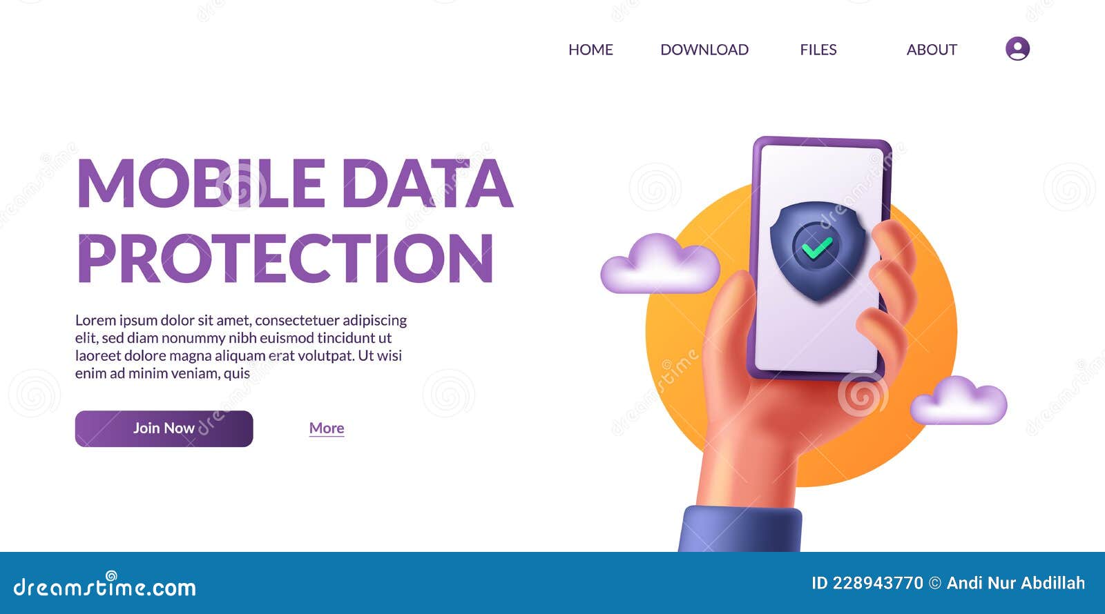 Hand Holding Phone Mobile Data Protection. Personal Privacy Security ...