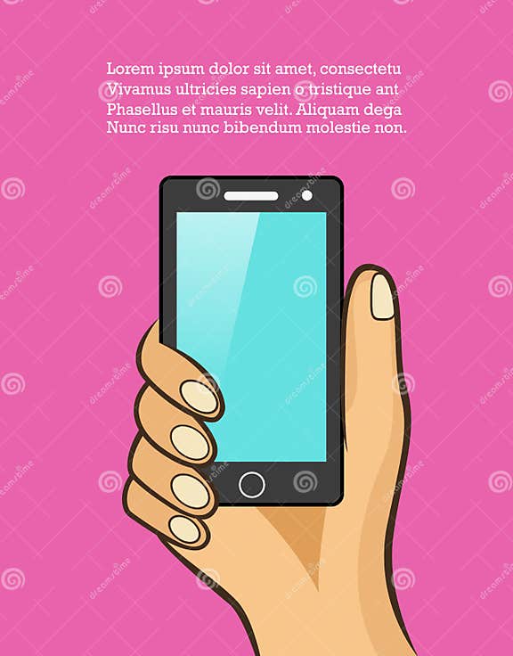 Hand Holding Phone Stock Vector Illustration Of Copyspace 50914228