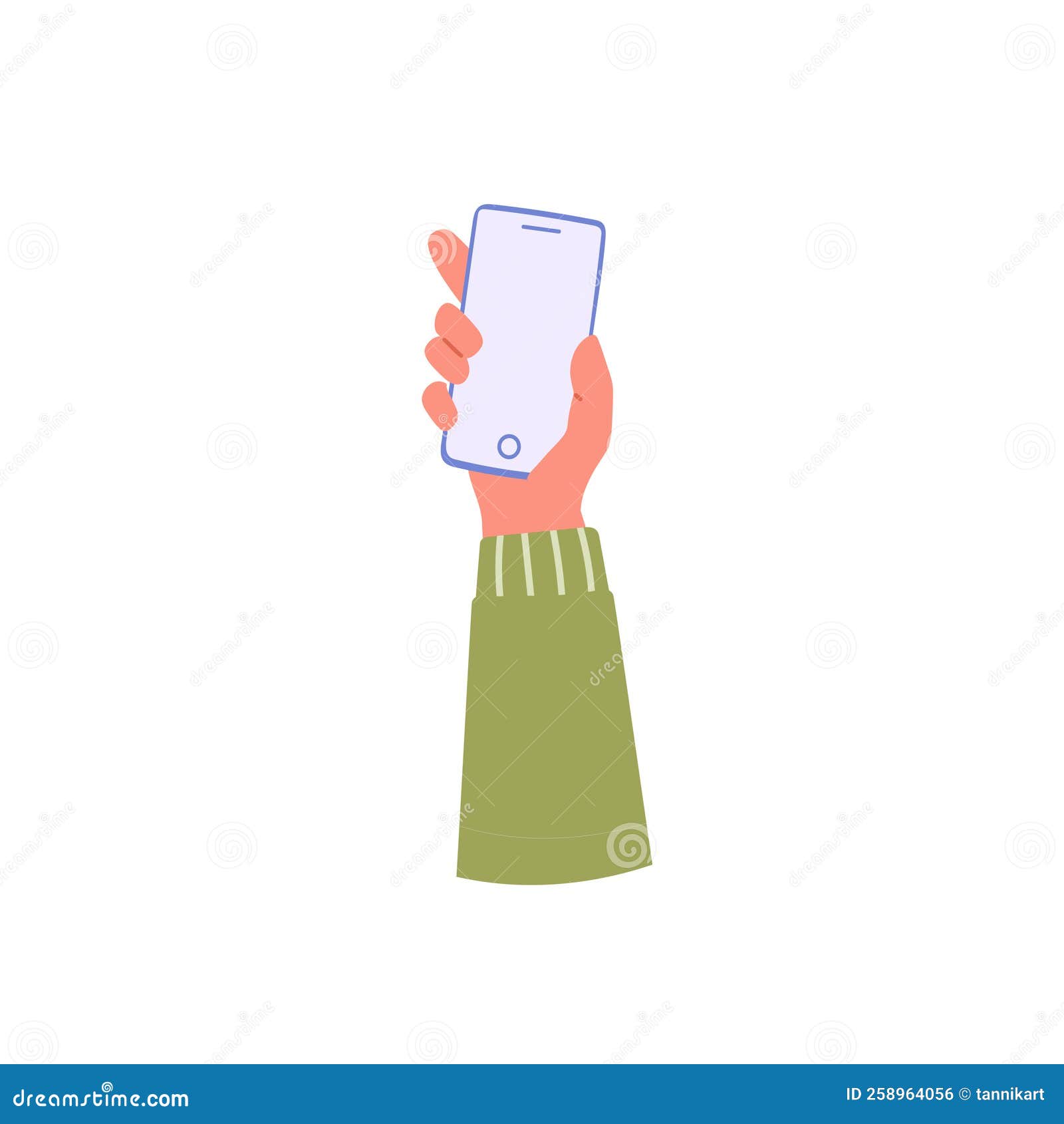 Hand Holding Phone Vector Cartoon Illustration Stock Vector