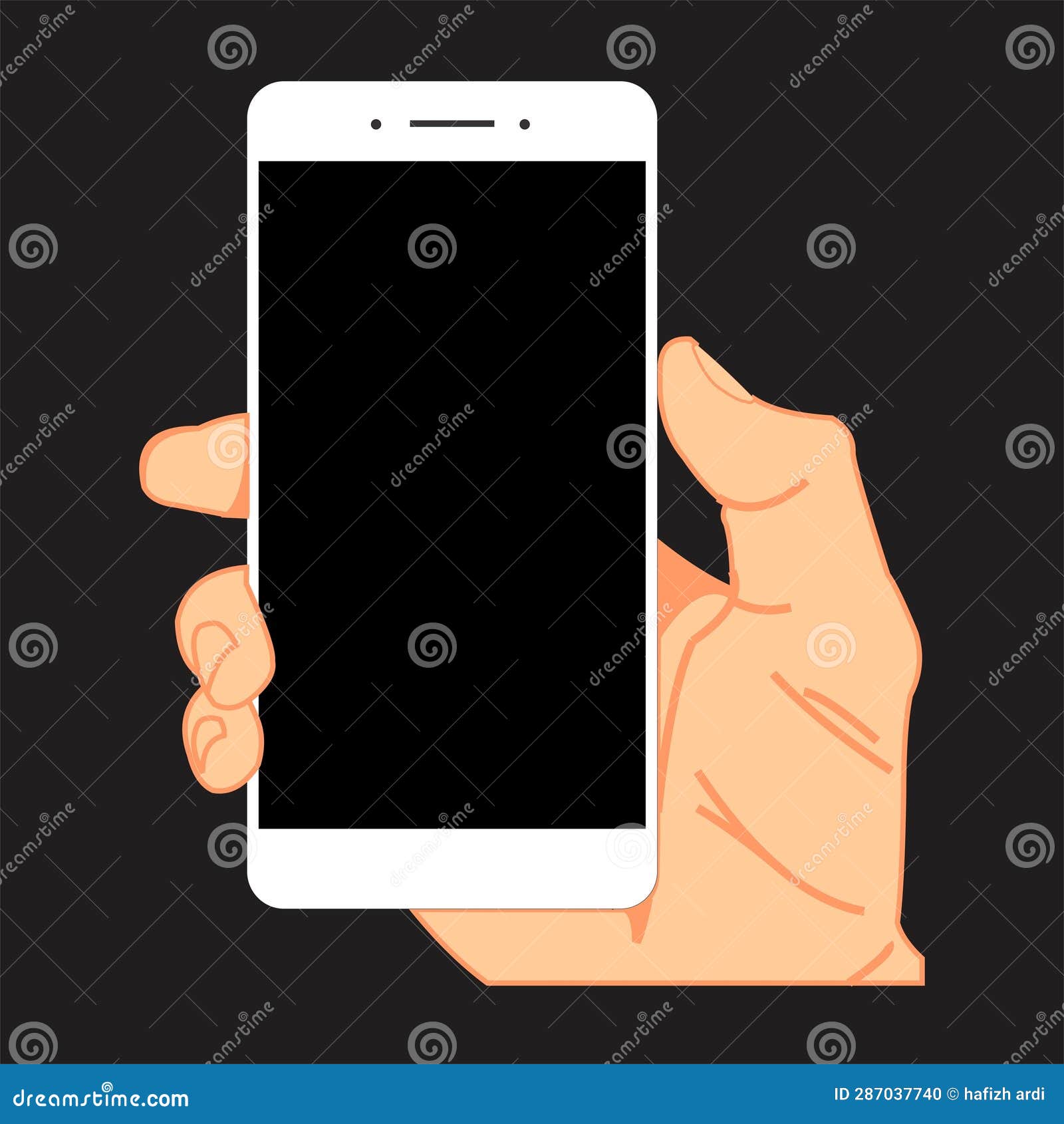 Hand Holding Phone Vector Illustration Stock Vector - Illustration of ...