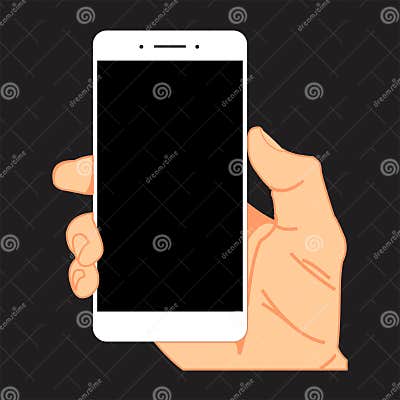 Hand Holding Phone Vector Illustration Stock Vector - Illustration of ...