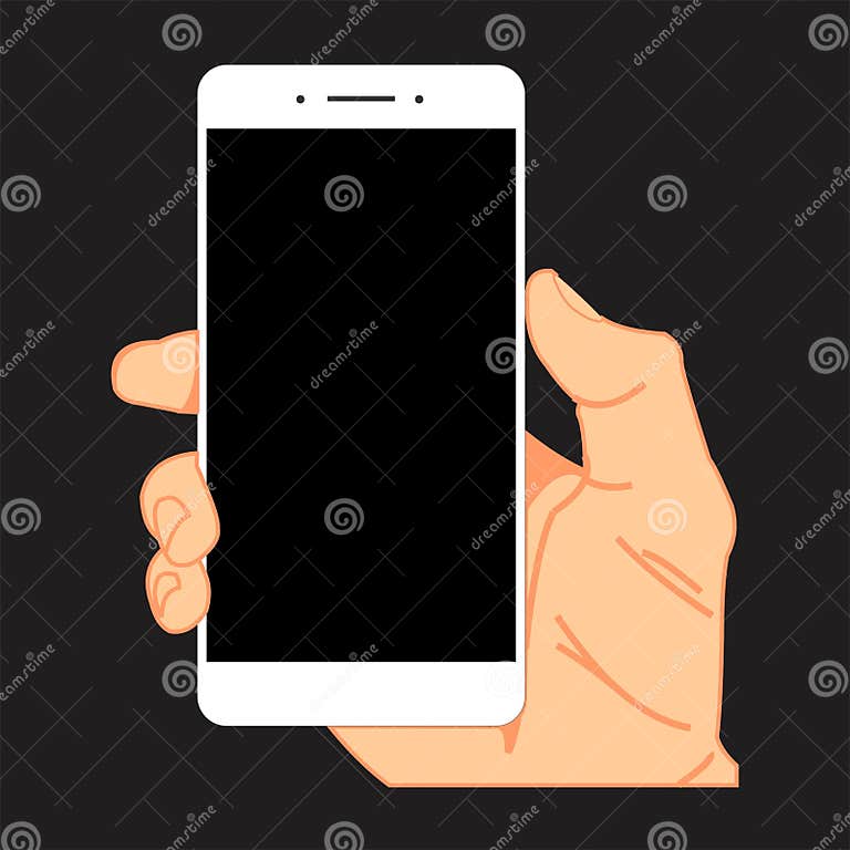 Hand Holding Phone Vector Illustration Stock Vector - Illustration of ...