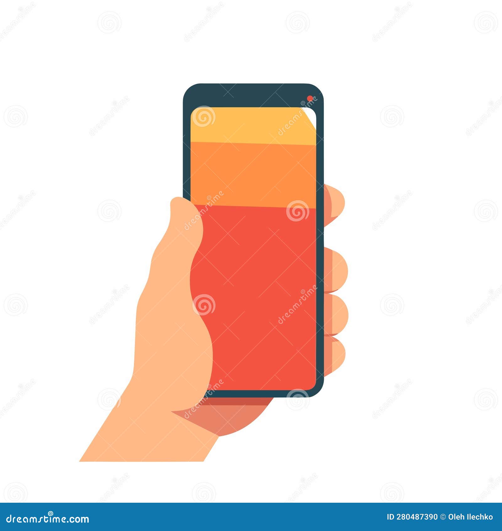 Hand Holding Phone Vector Isolated Illustration Stock Vector ...