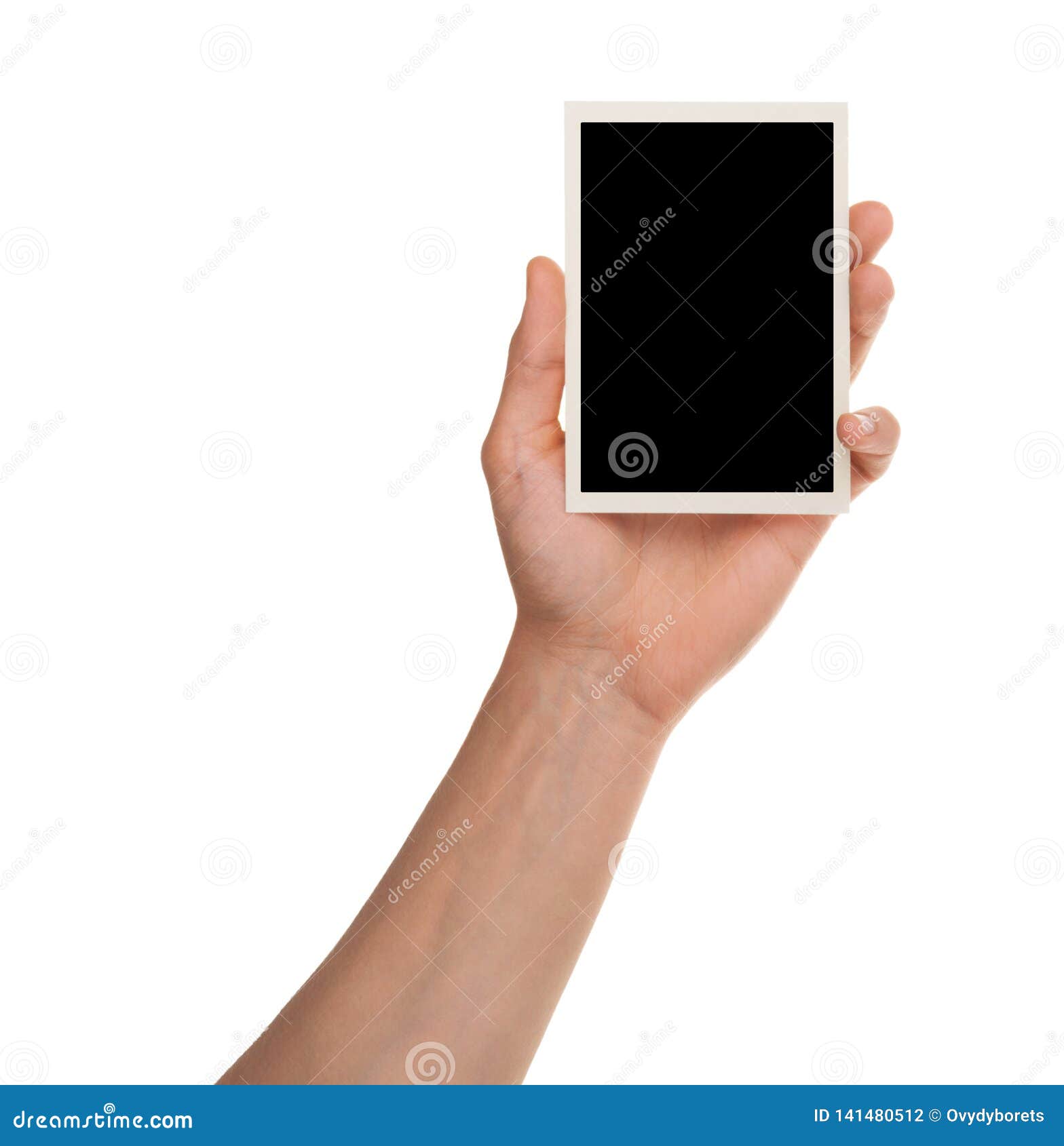 Hand Holding Photo Frame Isolated on White with Clipping Path Stock ...