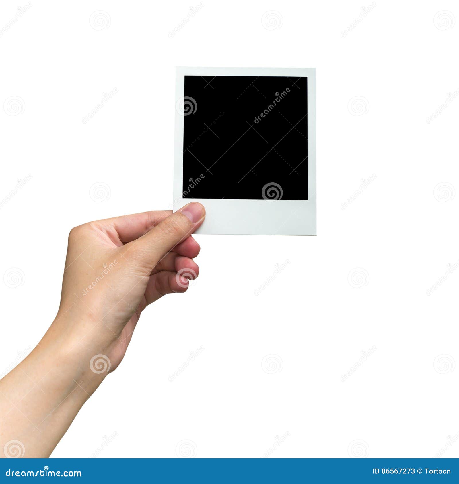 Hand Holding Photo Frame on Isolated White with Clipping Path Stock ...