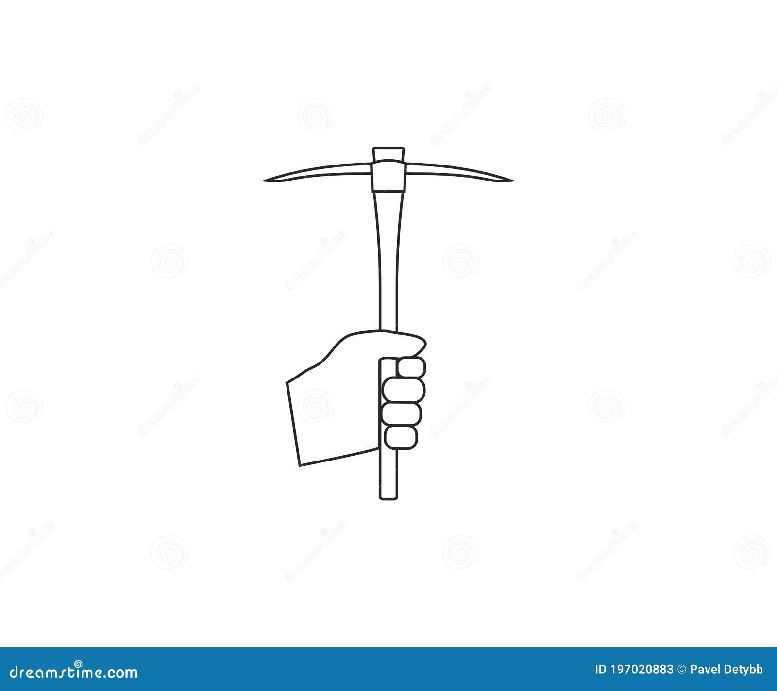 Hand Holding Pickaxe Icon. Vector Illustration, Flat Design Stock ...