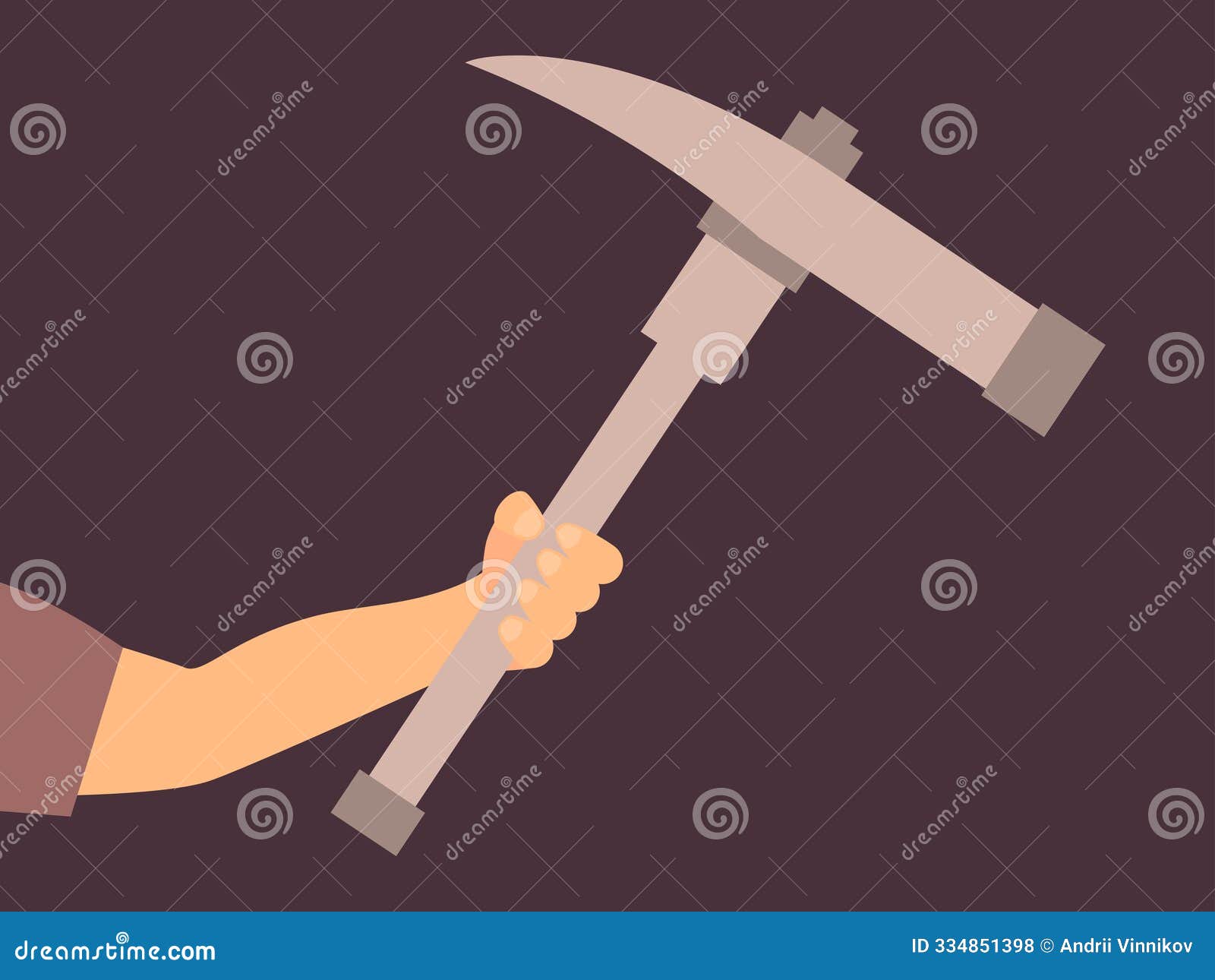 Hand Holding a Pickaxe for Mining. Pickaxe is a Working Tool for ...
