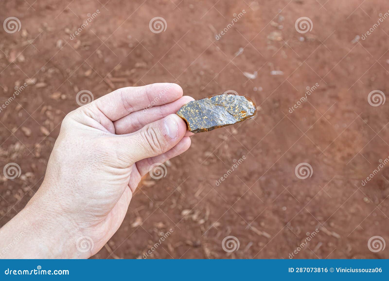 Hand Holding Piece of Gold Ore Stock Photo - Image of caucasian ...