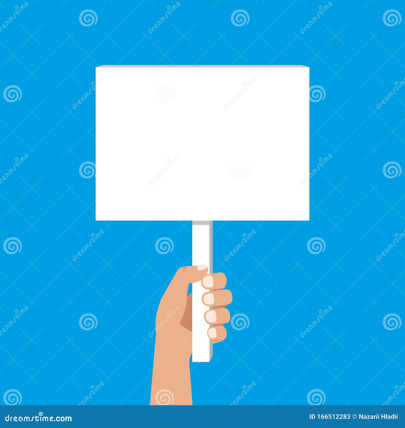 Hand Holding Placard. Flat Style Design. Vector. Stock Vector ...