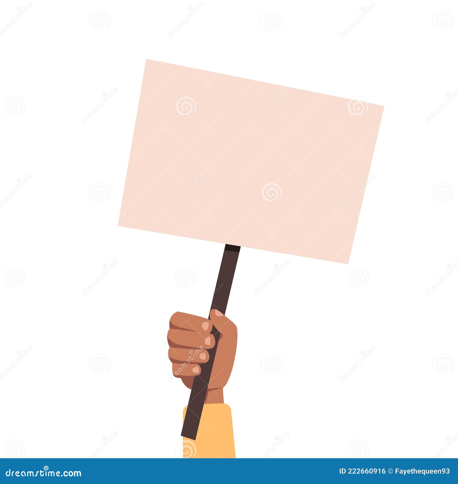 Hand holding placard. stock vector. Illustration of campaign - 222660916