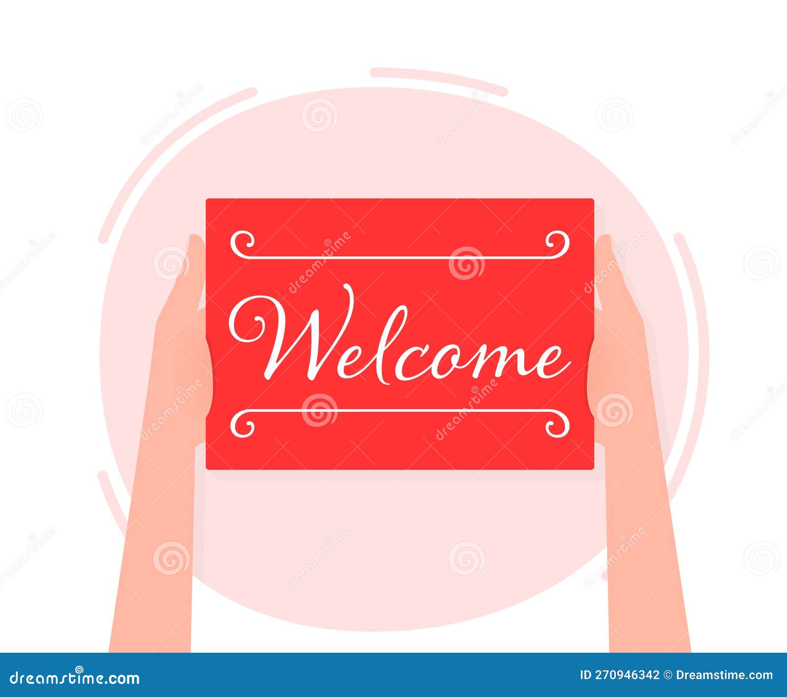 Hand Holding Placard with Space for Text Welcome Stock Vector ...