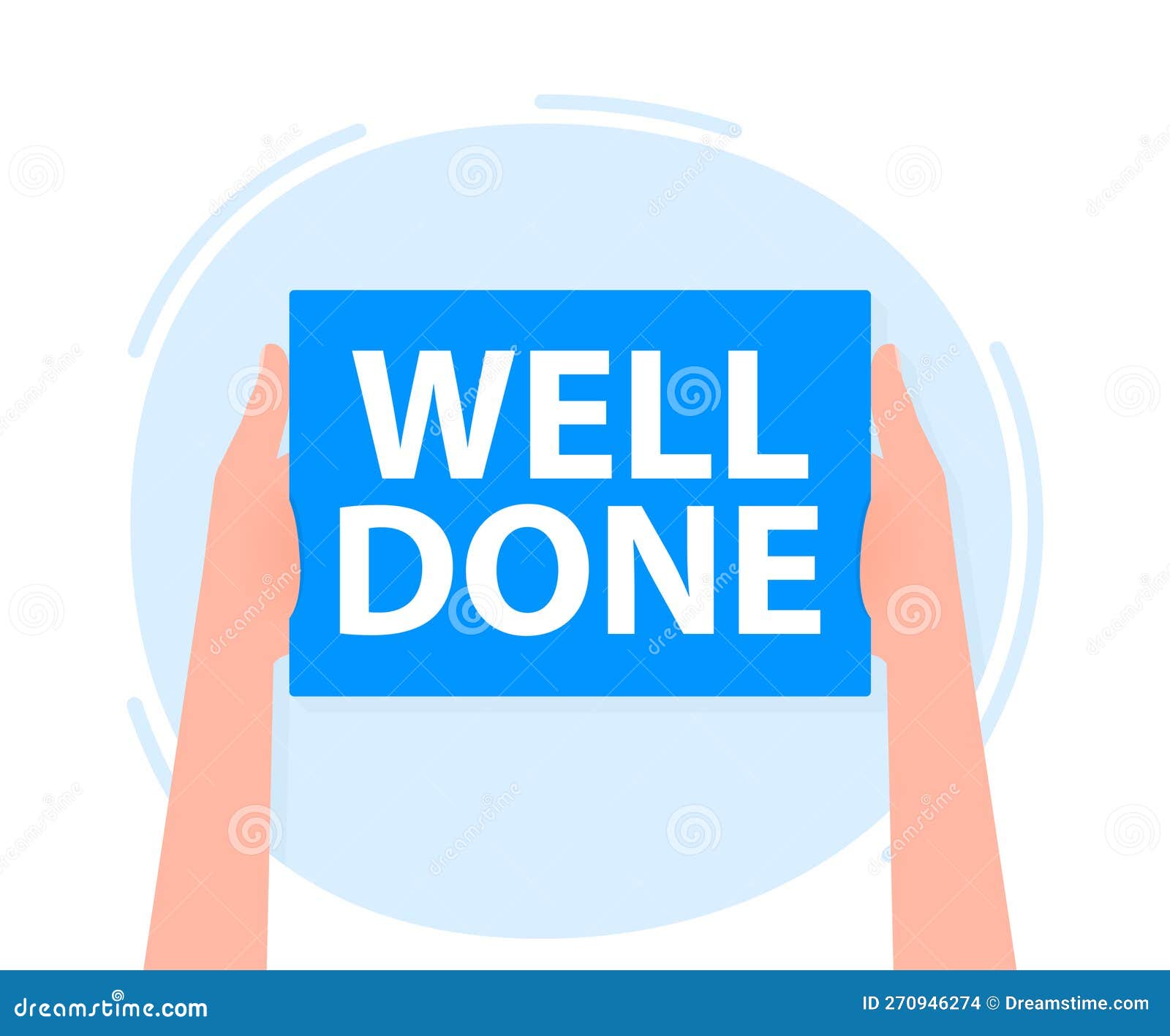 Hand Holding Placard with Space for Text Well Done Stock Vector ...