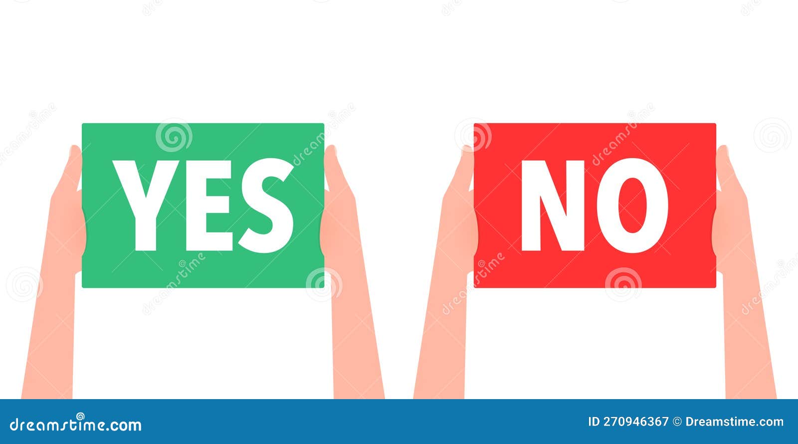 Hand Holding Placard with Space for Text Yes No Stock Vector ...