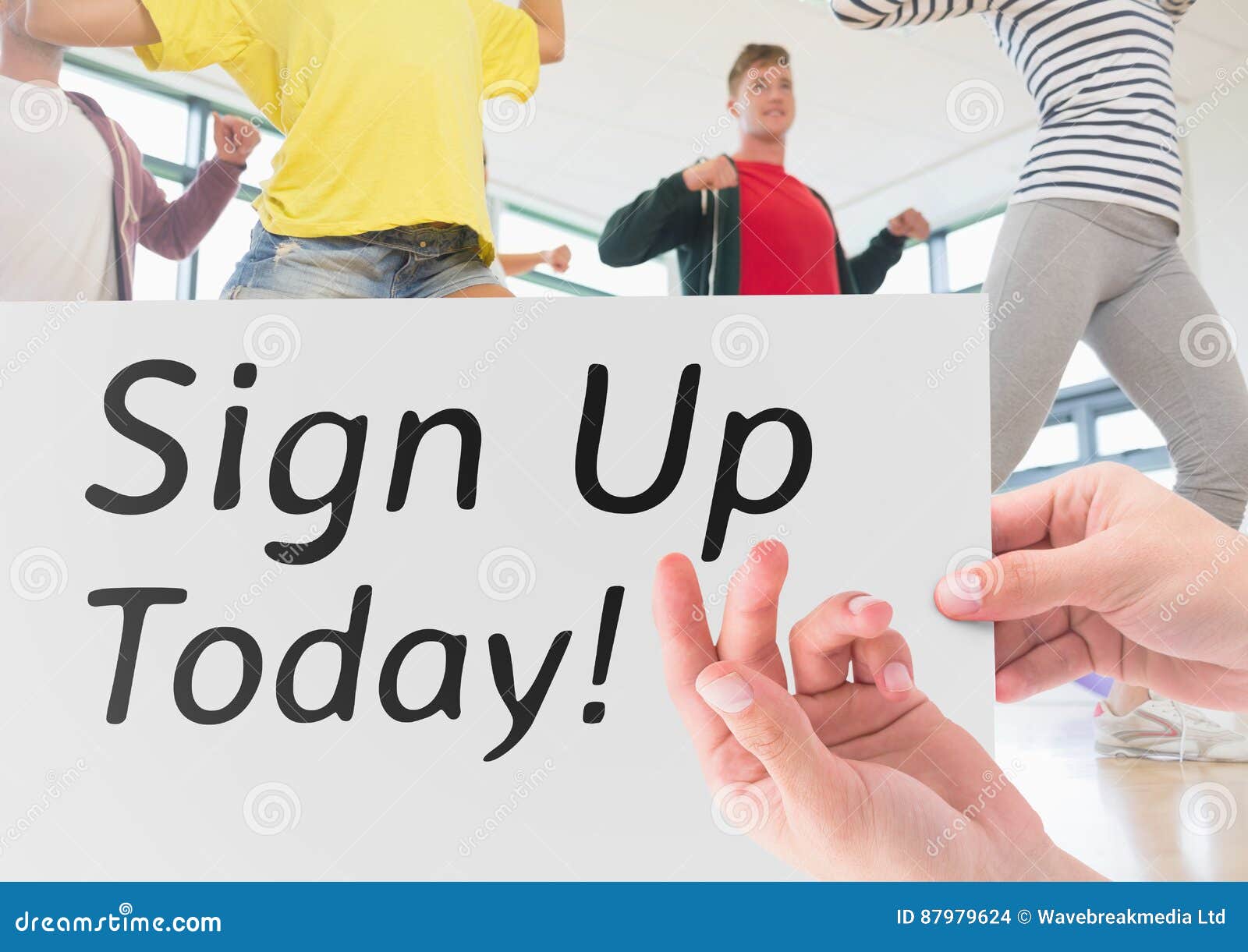 Hand Holding Placard with Text Sign Up Today Stock Photo - Image of ...