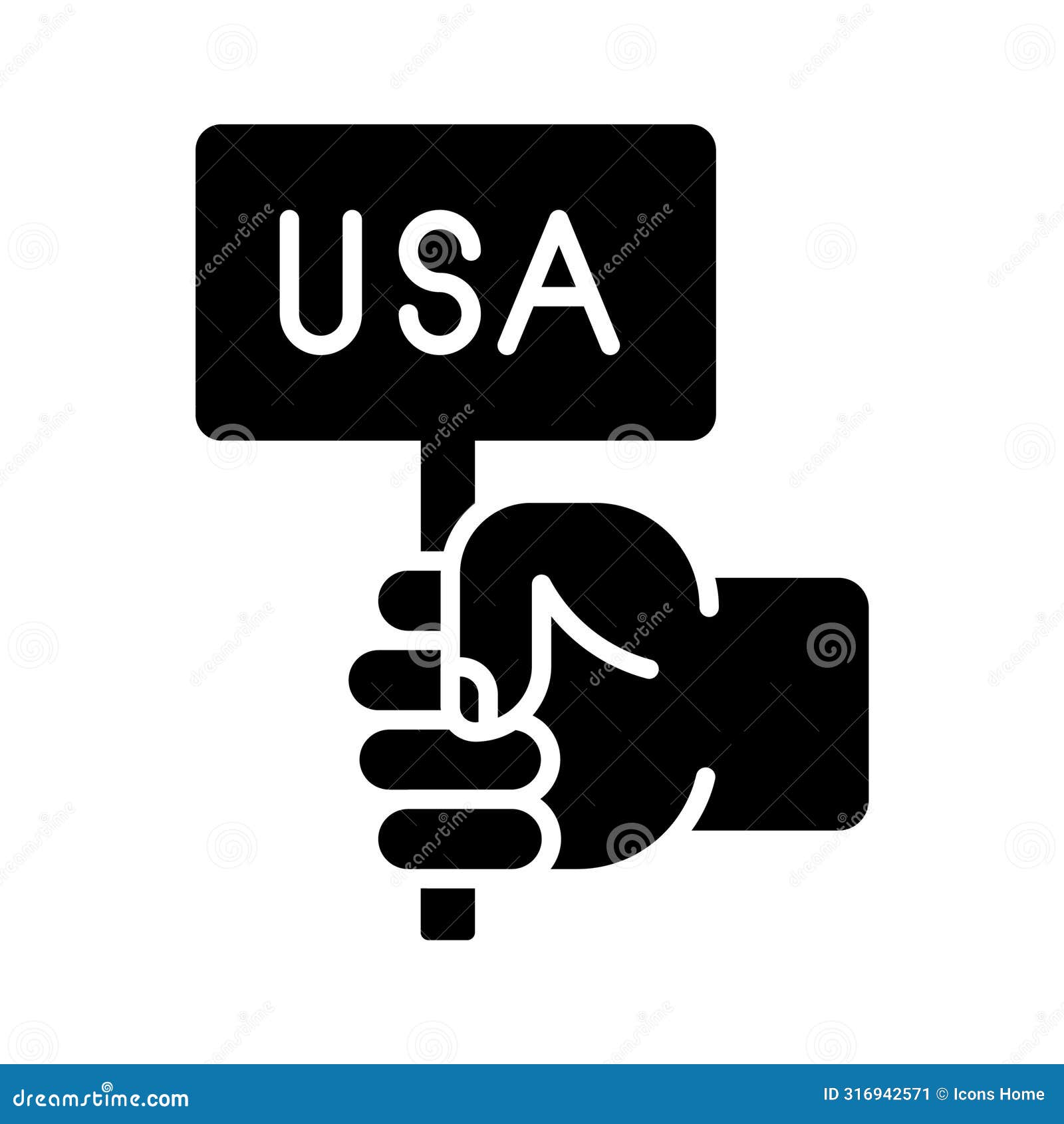 Hand Holding Placard, Usa Political Placard Vector Design Stock Vector ...