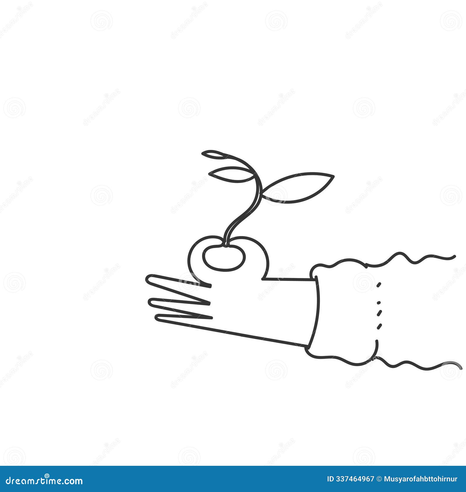 Hand Holding Plant Seeds in Doodle Style Stock Illustration ...