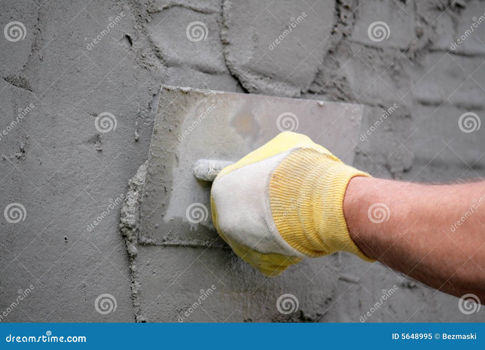 Hand Holding Plastering Tool Stock Image - Image of plasterer, stone ...