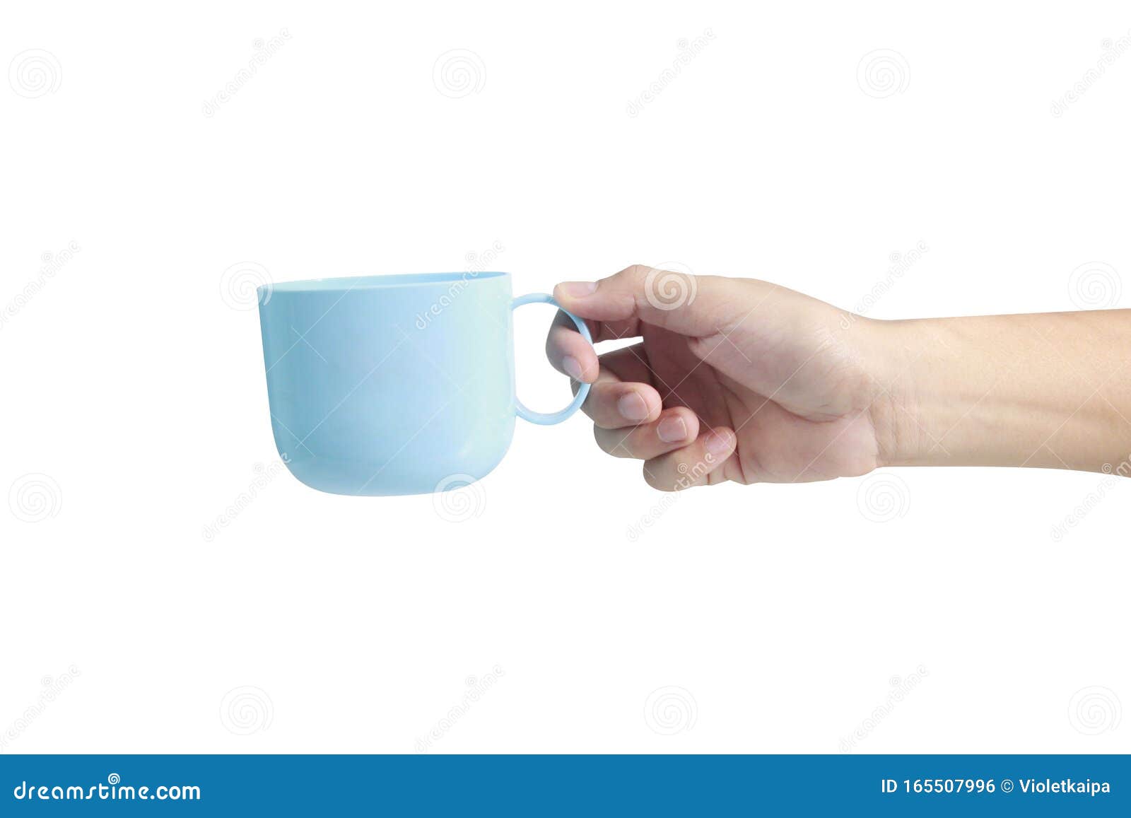 Hand Holding Plastic Cup Like a Pouring Stock Photo - Image of mock ...