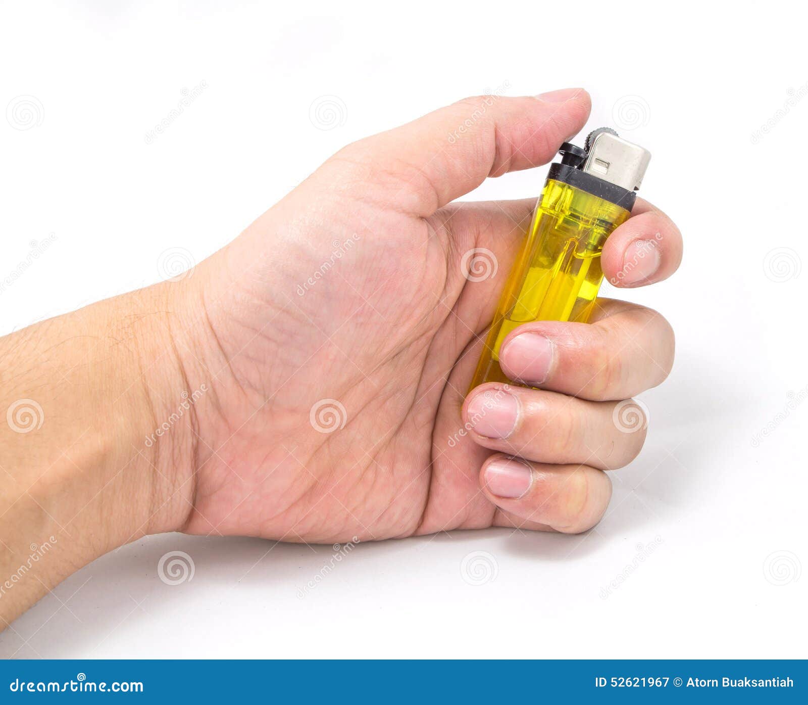 Hand Holding Plastic Lighter Stock Image - Image of ignite, hold: 52621967
