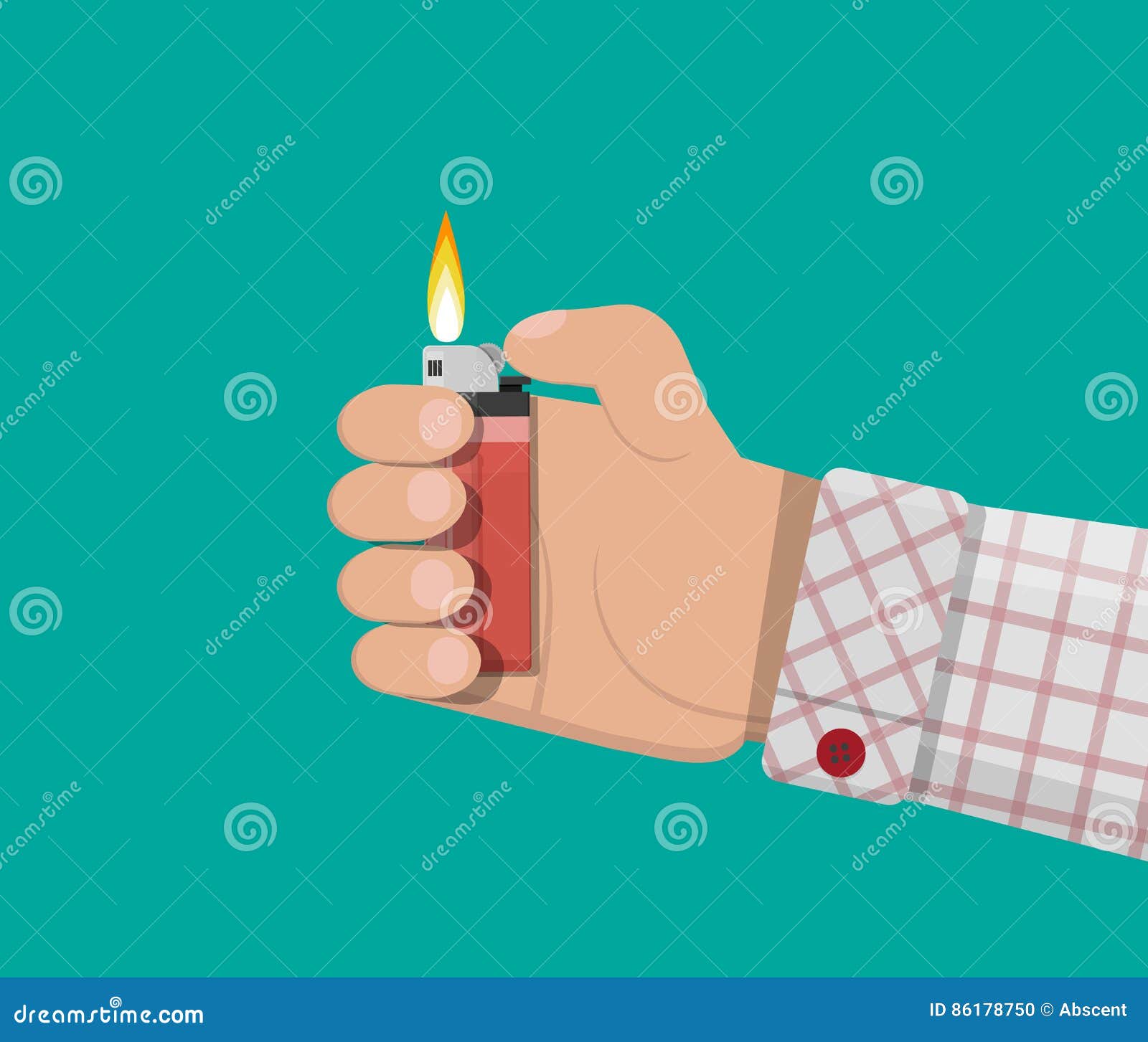 Hand Holding Plastic Lighter Stock Vector - Illustration of black ...