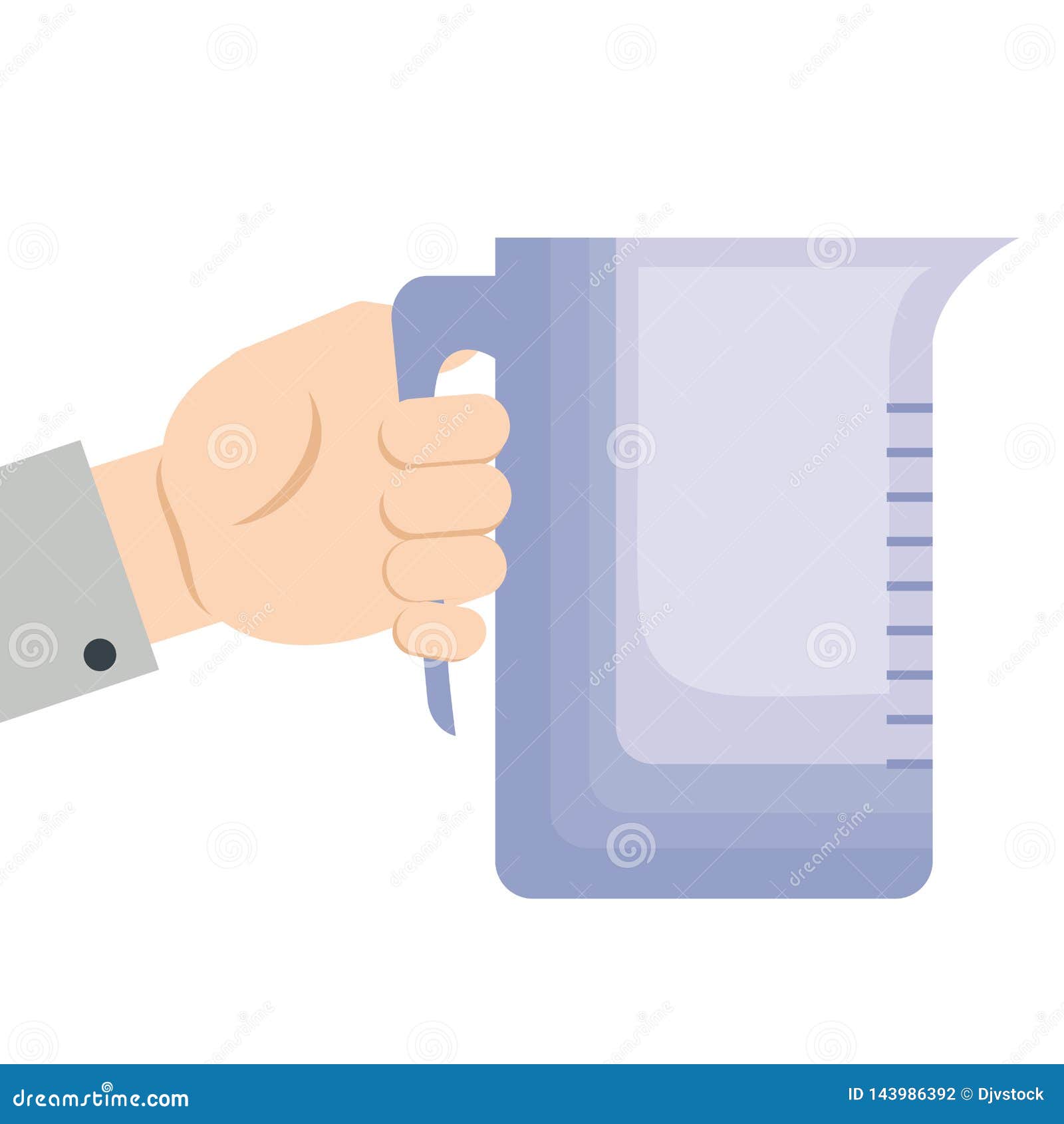 Hand Holding Plastic Pitcher Kitchen Tool Stock Illustration ...