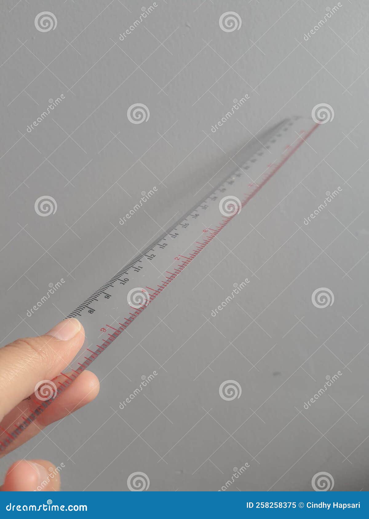 A Hand is Holding a Plastic Ruler Stock Image - Image of industrial ...