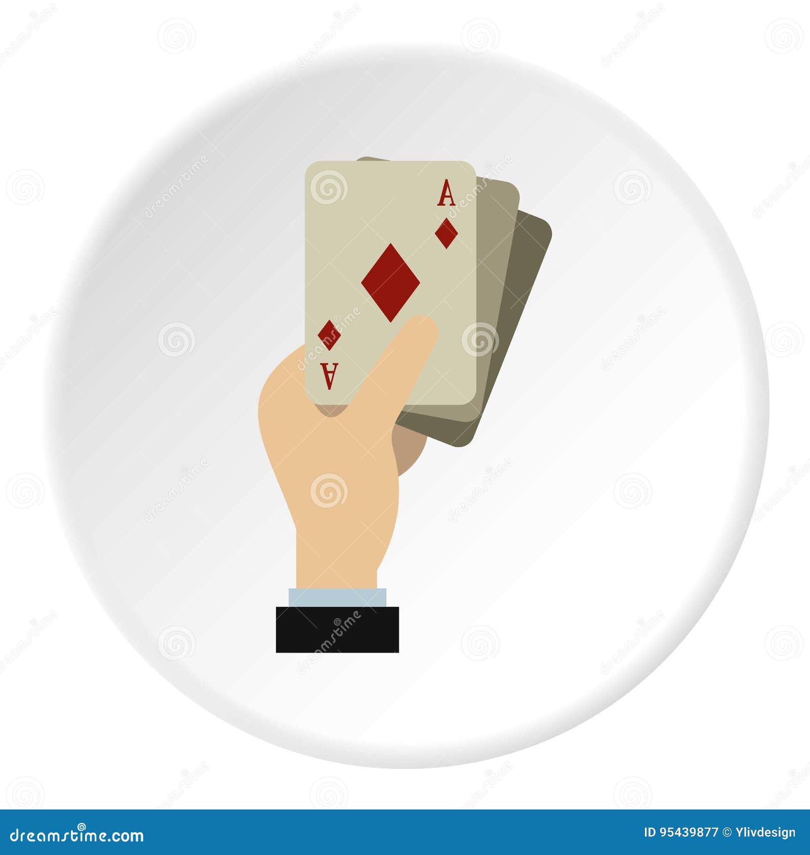 Hand Holding Playing Cards Icon Circle Stock Vector - Illustration of ...