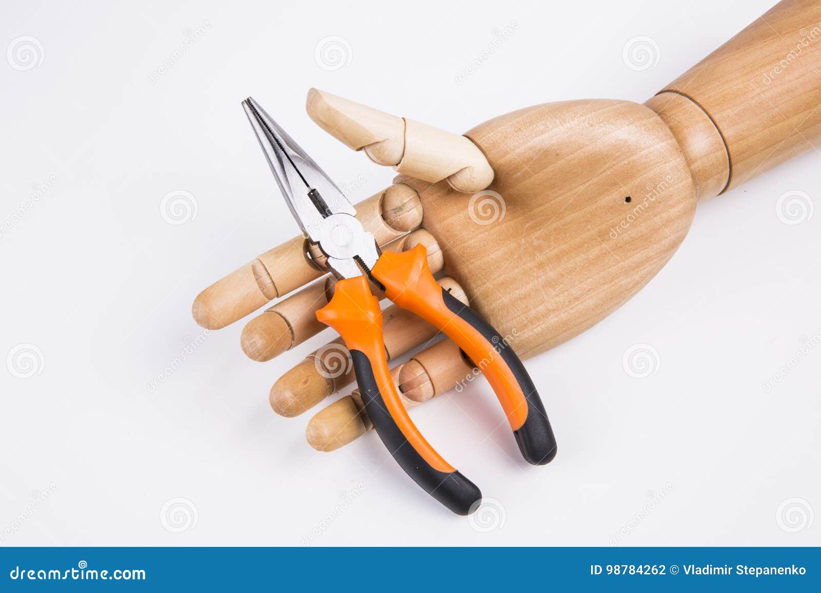 Hand holding a pliers stock photo. Image of instrument - 98784262