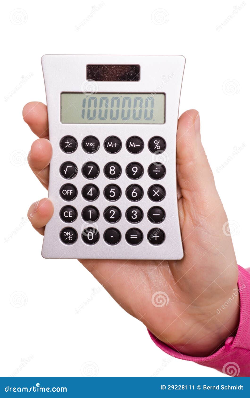 Hand is Holding a Pocket Calculator Stock Image - Image of isolated ...